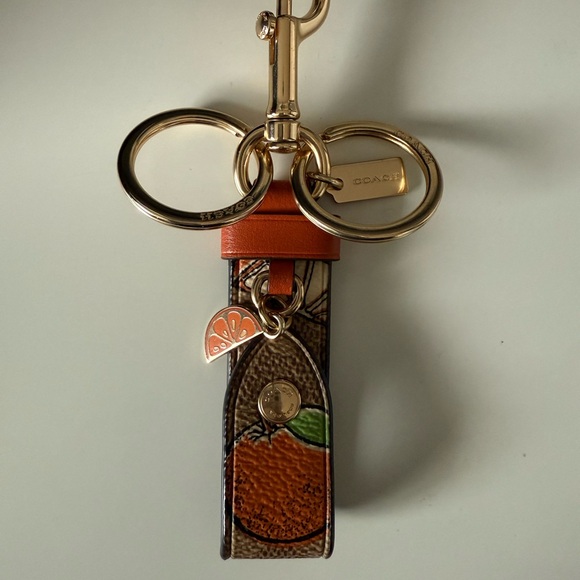 Coach | Accessories | Coach Orange And Gold Keychain | Poshmark